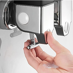 Wall Mounted Bathroom Shower Pump Dispenser,Soap Shampoo Conditioner Dispenser Wall Mount, Liquid Soap Dispenser for Hotel, Home, School,Kitchen 【500ml Black -Non Drill +Drill 】