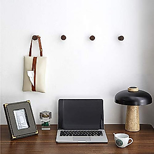 Coat Wood Hooks for Wall, 4PCS Natural Wooden Wall Hooks, Modern Decorative Hanging Hooks, Wall Mounted Coat Hat Rack, Handmade Minimalist Home Decor Stocking Holder for Hanging Hat, Towel, Purse