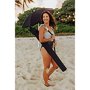 ONIVA - a Picnic Time Brand Outdoor Canopy Sunshade Beach Umbrella 5.5' - Small Patio Umbrella - Beach Chair Umbrella, (Black)