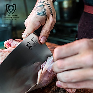 Dalstrong Meat Cleaver Knife-10-The Bestiarius-Gladiator Series-Forged German High Carbon Steel- Heavy Duty Giftable Kitchen Knife-Black Handle- w/Sheath- Razor Sharp - NSF Certified