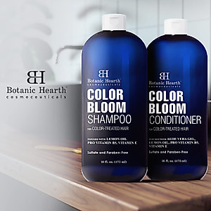 BOTANIC HEARTH Sulfate Free Shampoo and Conditioner - for Dry Damaged and Color Treated Hair - With Conditioning & Color Enhancing Ingredients - Color Safe Shampoo - For Men and Women -16 fl oz each