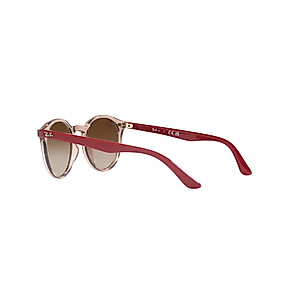 Ray-Ban Rj9064S Round Sunglasses, Transparent Brown/Brown Gradient, 44 mm