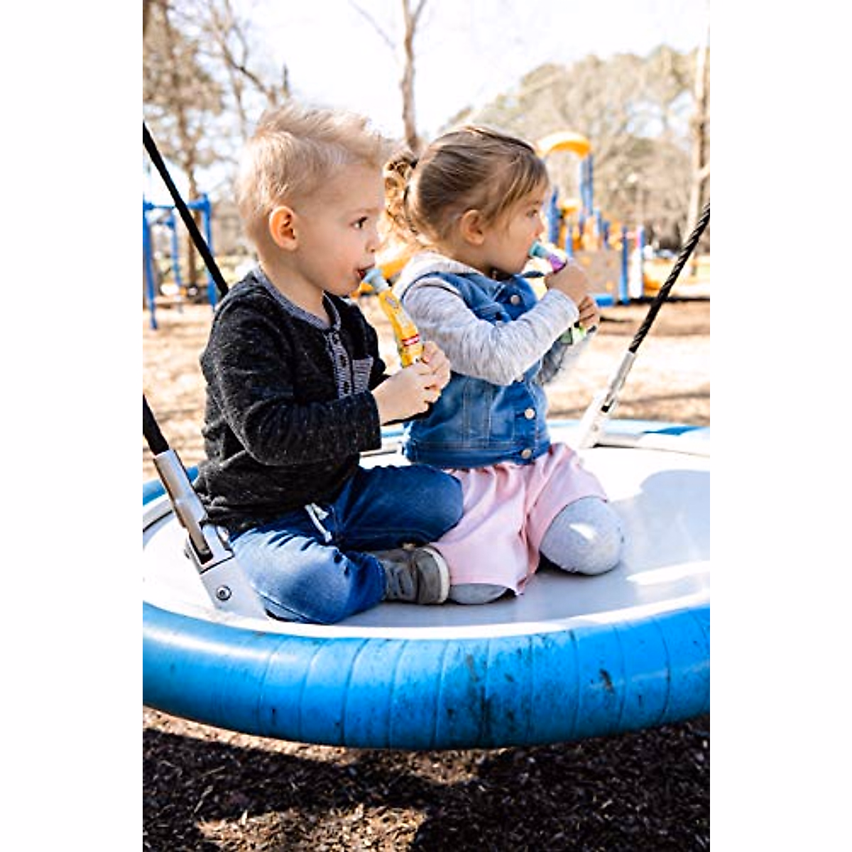 Buon Bambini Soft Sip Baby Food Pouch Toppers, 100% Silicone, Aqua/Blue, 4 Pack, Ideal for Homemade/chunkier Baby Foods