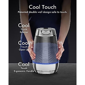 1.5L Double-Walled Cool Touch Electric Tea Kettle, Sleek and Heat-Resistant Glass Body with LED Light Indicator, Wide-Open Lid, BPA-Free, Fast Heating 1500W for Hot Water and Tea, Silver