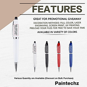 Paintechz Custom Pen USB Flash Drives 500 Pack Bulk, Personalized Logo or Text - as Corporate Gifts and Promotional Giveaways - 2GB