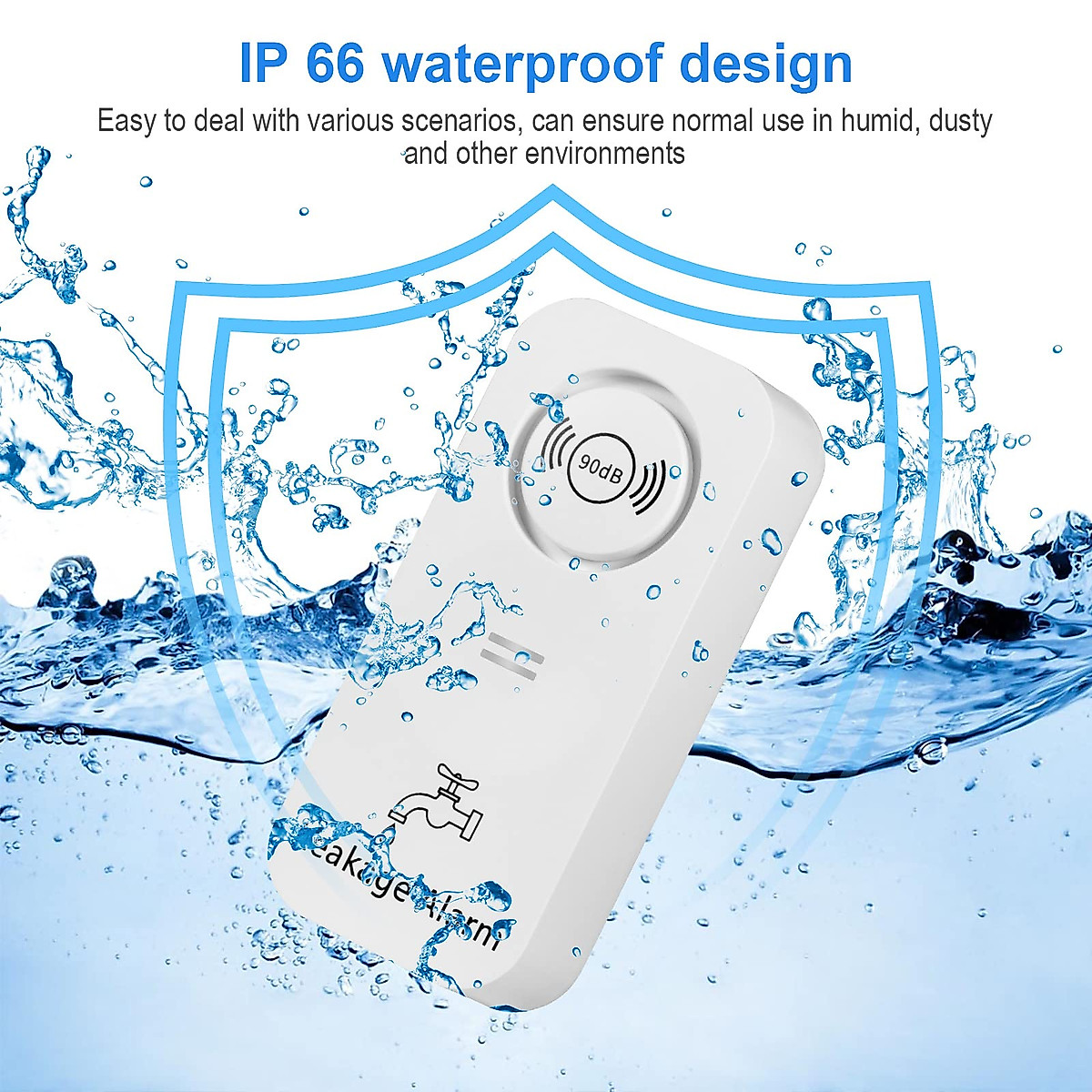 TOWODE Water Detectors Wireless 90dB Alarm Sensor, Sensitive Leak and Drip Alert for Kitchen Bathroom Basement (3 Pack)