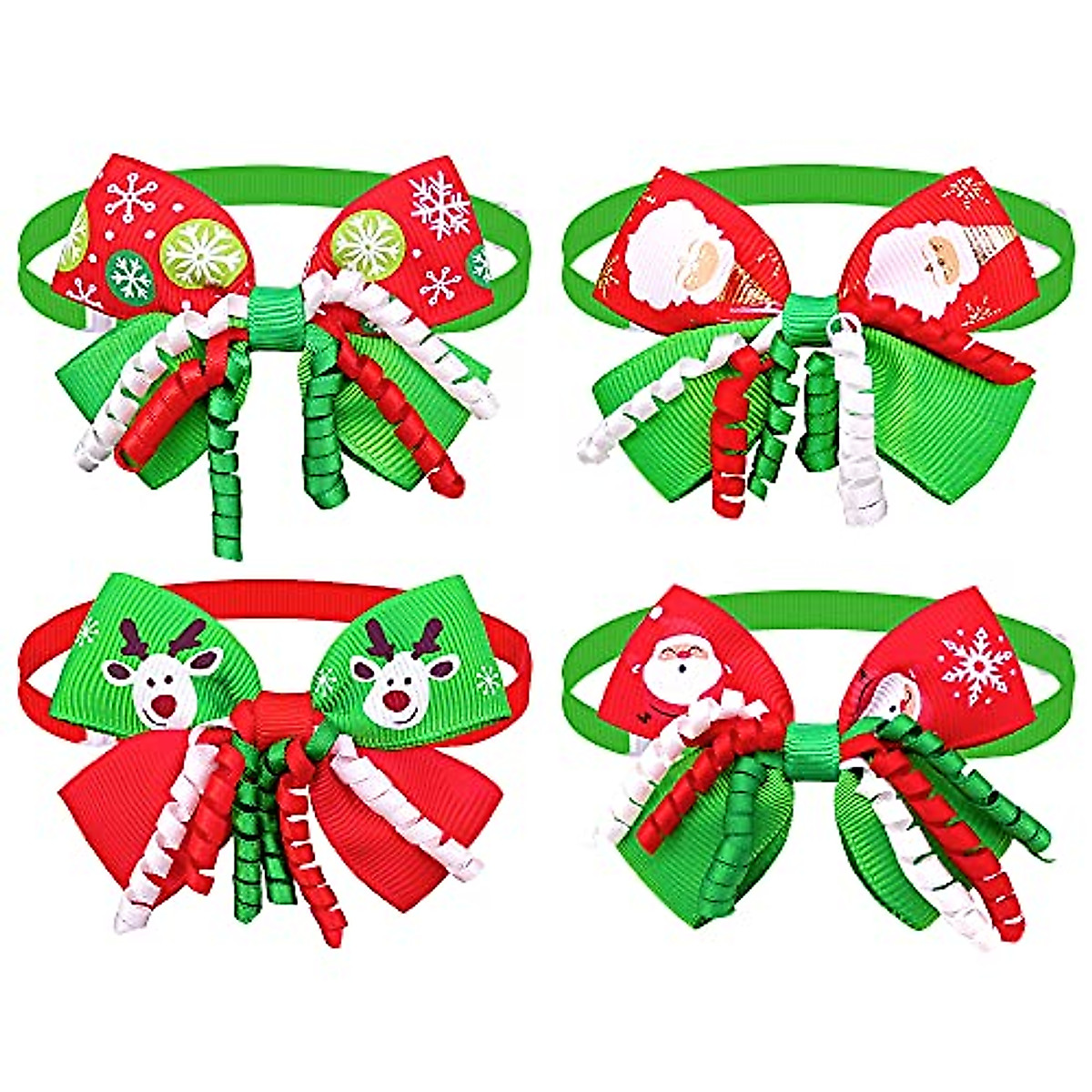 Christmas Puppy Dog Bowtie Curves 10pcs/Pack Dog Bows Necktie Styles for Christmas Dog Accessories