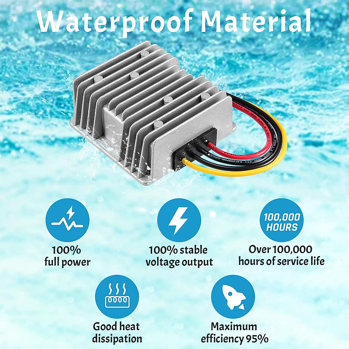 Kohree 24V to 12V Step Down Converter Regulator Reducer 20A 240W Golf Cart DC/DC Converter Regulator Reducer Waterproof for Club Car Truck Vehicle Boat Solar System Scooters Bicycles