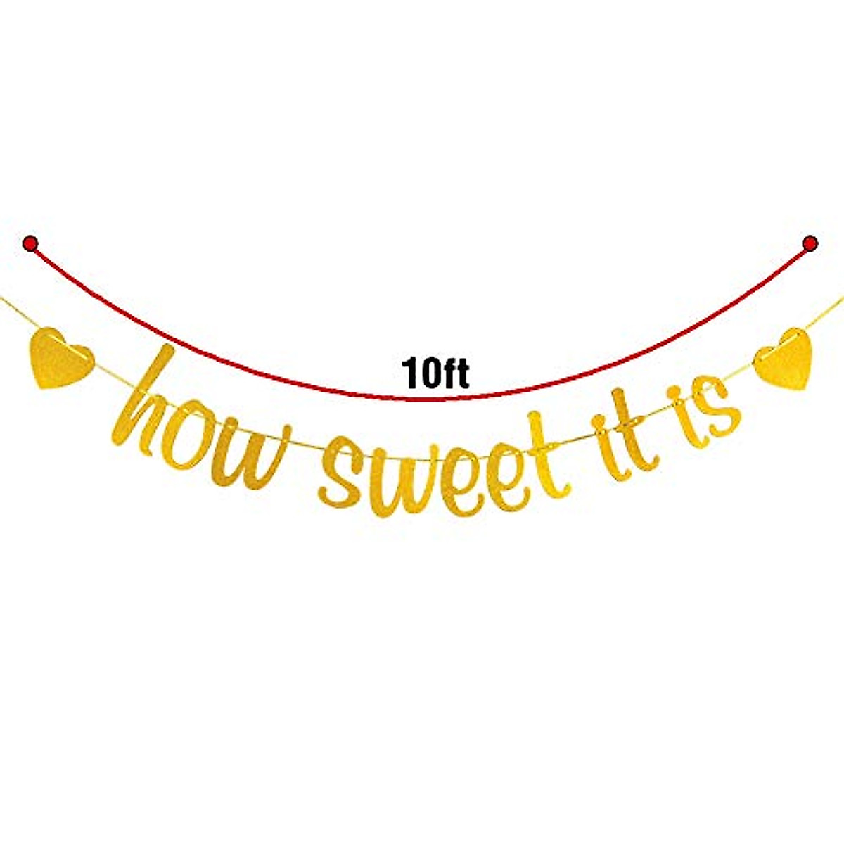 How Sweet It Is Banner for Engagement Bridal Shower Wedding Baby Shower Birthday Party Decorations Sign Gold Glitter