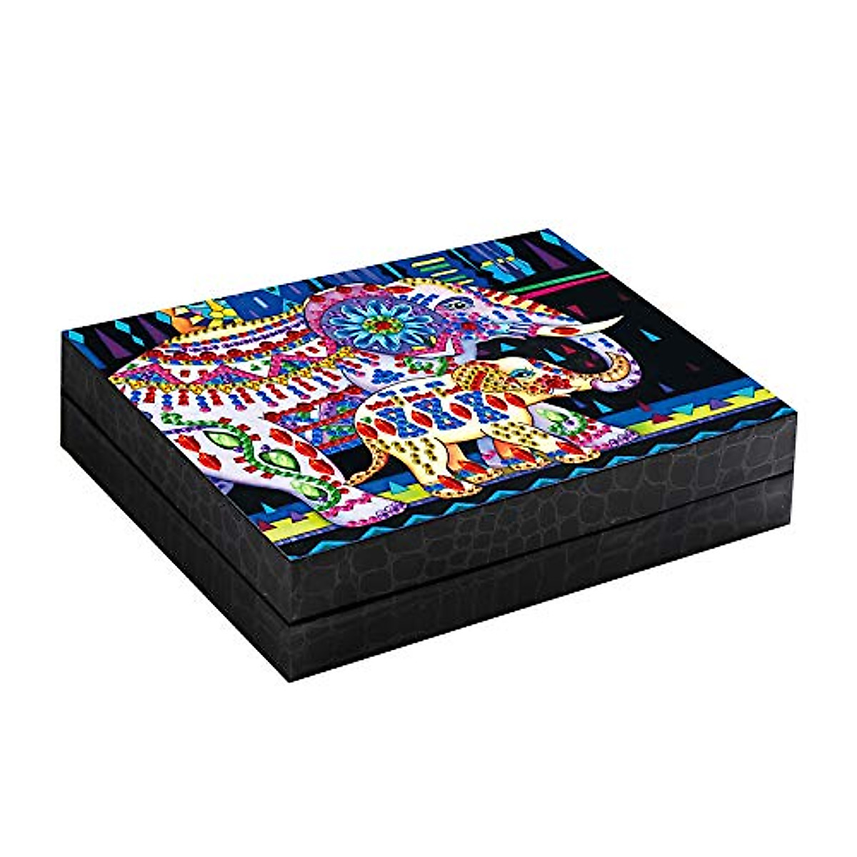 URYY DIY Diamond Painting Jewelry Box Kit,Special Shape Rhinestone PU Leather Rings Necklace Bracelet Organizer Storage Box Gift Case-Elephant