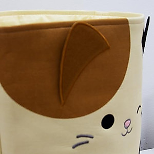 Character World Squishmallows Official Storage Bin | Cam Cat Design, Toy Box Laundry Basket | Organiser For Children's Bedroom, Kids Playroom | 38 x 31 x 31cm Cotton Canvas