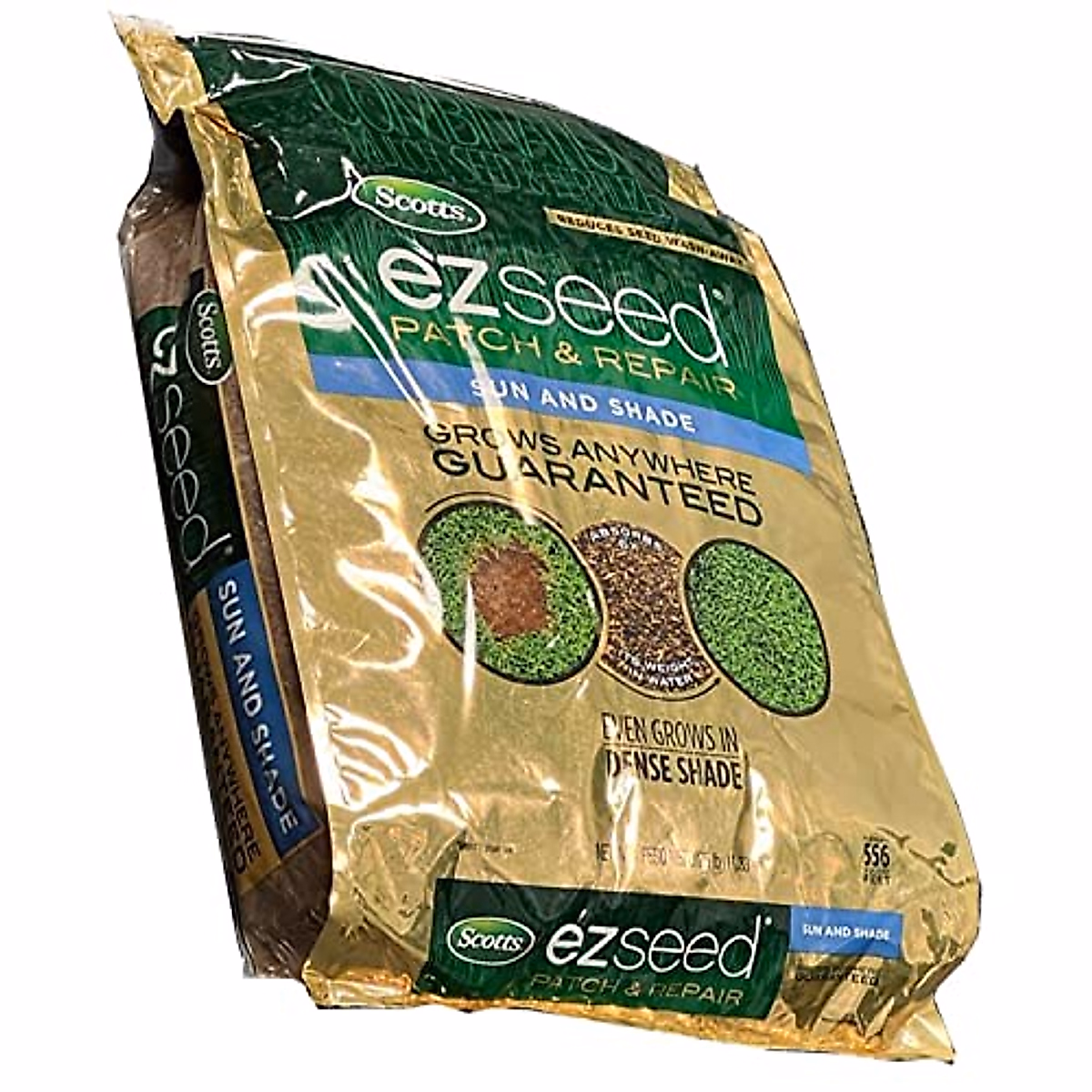 Scotts EZ Seed Patch and Repair Sun and Shade - 25 LB, Combination Mulch, Seed, and Fertilizer, Repairs Bare Spots, Includes Tackifier to Reduce Seed Wash-Away, Seeds up to 556 sq. ft.