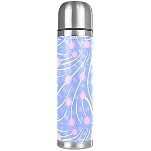 Stainless Steel Leather Vacuum Insulated Mug Printing Thermos Water Bottle for Hot and Cold Drinks Kids Adults 16 Oz