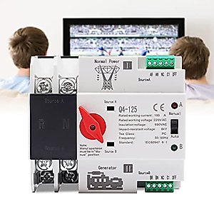 2P Automatic Transfer Switch, 110V Rated Operating Voltage, 100A Rated Operating Current 50HZ/60HZ GDAE10 Dual Power Mini Controller, 690V Insulation Voltage (2P PC Level)