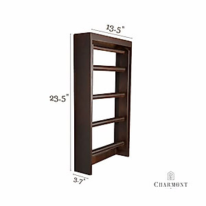 Charmont Tie Rack Wall Mounted Closet Organizer -Tie Racks for Men Closet Bedroom Wall - Wooden Necktie Holder - Holds up to 28 Ties - Valet Gifts for Men