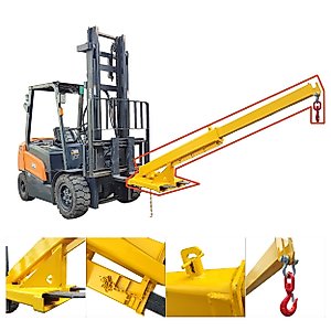 INTSUPERMAI Forklift Mobile Crane Adjustable Forklift Crane Attachment with Truss Hoist Jib Boom Hook for Extension Attachment Equipment 2 Ton / 4400 LB