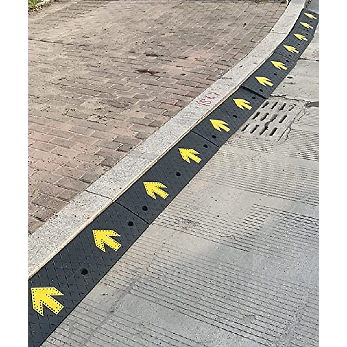 Threshold Ramp, Heavy Duty Threshold Ramp 2 3 4 5 6 Inches Rise, Driveway Curb Rubber Wheelchair Transition Ramp, Garage Entry Ramp Easy to Fix (Color : Black, Size : 5cm (2in) Rise)