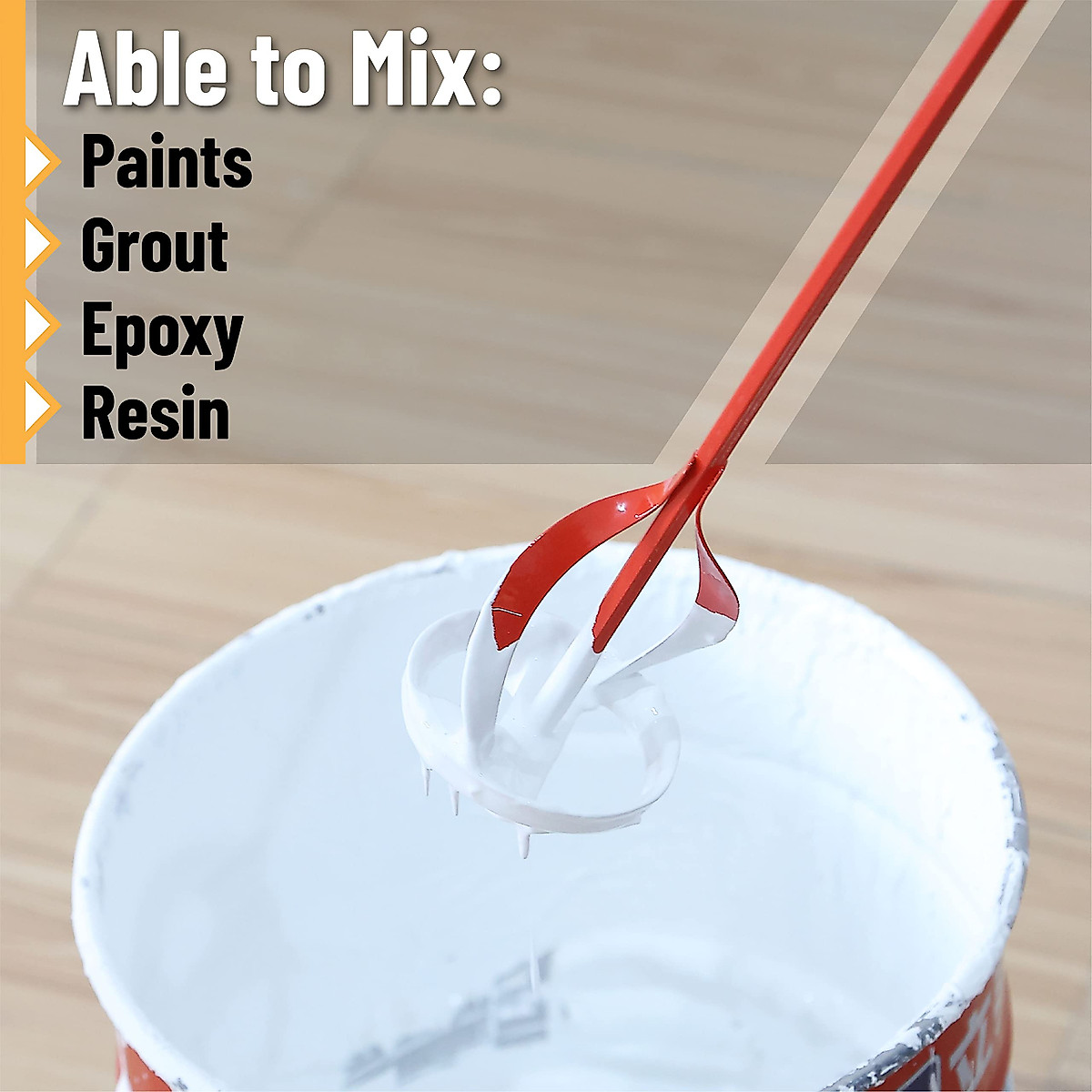 Bates- Paint Mixer, 1 to 3 Gallon Buckets, Mud Mixer, Paint Stirrer for Drill, Paint Mixer for Drill, Drill Mixer Attachment, Paint Mixer Drill Attachment, Drill Paint Mixer, Paint Stirrers