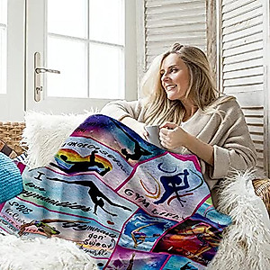 Gymnastics Gifts for Girls - Gymnastics Lovers Kids Blanket Room Decor - Gymnastics Party Decorations, Gymnastics Birthday Party Gift Gymnast Ideas for Teens Kids Daughter Granddaughter 50"x40"