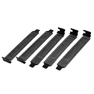uxcell 5 Pieces PCI Slot Cover Black Hard Steel Dust Filter Blanking Plate with Screws, Vented PCI Slot Cover for Computer Cases