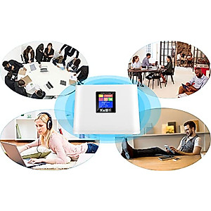 KuWFi 4G LTE Router with SIM Card Slot, Mobile WiFi Hotspot with LCD Display RJ45 | Support T-Mobile and AT&T | 150Mbps Wireless Connect up to 10 Devices(Built-in Antenna, No External)