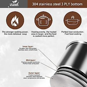 Genuine Inner Pot for Instant Pot 6 Qt Pot for InstaPot Inner Cooking Pot Stainless Steel (Equivalent to IP-POT-SS304-60) Nonstick Pot for IP-DUO, LUX, CSG 6Qt