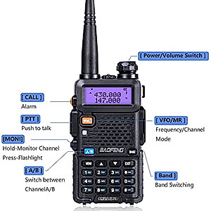 BaoFeng Radio UV-5R Ham Radio (6 Pack) 144-148Mhz/420-450Mhz + 1pcs TIDRADIO Driver Free Programming Cable + 12pcs 1800mAh Batteries BaoFeng Walkie Talkie