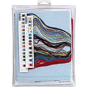 Dimensions 70-08995 Holiday Tradition DIY Personalizable Christmas Cross Stitch Stocking Kit, 16" L, 14 Count Light Blue Aida, Various