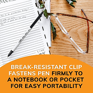 BIC Clic Stic Black Retractable Ballpoint Pens, Medium Point (1.0mm), 24-Count Pack, Round Barrel Design for Comfortable Writing