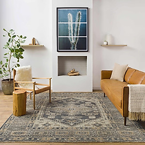 Hauteloom Huntspill Wool Living Room, Bedroom Area Rug - Traditional - Black, Charcoal, Peach - 8' x 10'