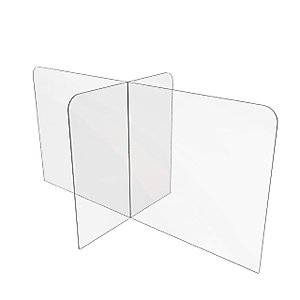 BannerBuzz Tabletop Desk Divider Sneeze Guard 5mm Thick Clear Portable Acrylic Shield Barrier for Counter top, Desk, Restaurant, Library, Office, School - 4' W x 2' H x 4' D