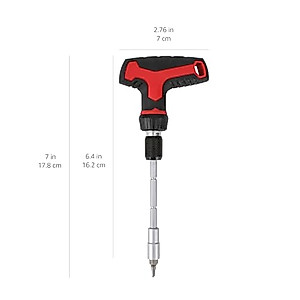 Amazon Basics 27-Piece Magnetic T-Handle Ratchet Wrench and Screwdriver Set