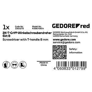 GEDORE RED 2C-T-handle-offset Screwdriver Hexagon size8mm