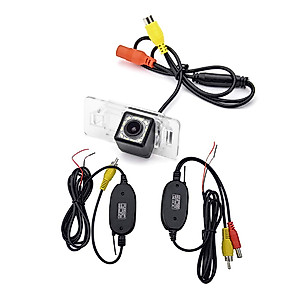 aSATAH 2.4G Wireless Car Rear View Camera for BMW 3 E46 E90 E91 E92 5 E39 E60 E61 X5 E53 E70 & Vehicle Camera Waterproof and Shockproof Reversing Backup Camera (12 LED)