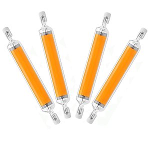 118mm 20W R7S LED Bulb (4 Pack) 200W Halogen Equivalent 118mm J-Type High Brightness 20W 120V R7S Base 3000K Warm White J Type T3 118mm Double Ended Flood Light 360°Beam Angle Landscape L
