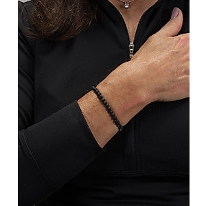 Cherry Tree Collection - Small, Medium, Large Sizes - Gemstone Beaded Bracelets For Women and Men - 4mm Round Beads (Lava, Large)