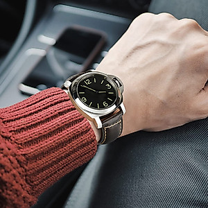 REZERO Watch Band, Vintage Oil Wax Leather Watch Straps 18mm 19mm 20mm 21mm 22mm 23mm 24mm 26mm Watch Belt for Men Women