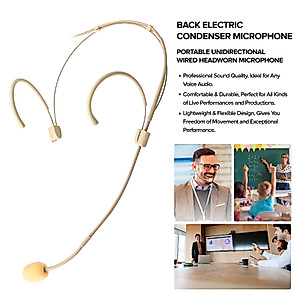 Sujeetec Premium Dual Earhook Face Microphone, 3.5mm Screw Lock Plug for Sennheiser Wireless System, Wired, Microphone