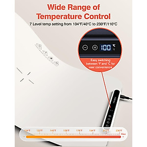 Electric Warming Tray, iTRUSOU Silicone Warming Mat for Food with 7 Temp-Settings, 1-8Hr Auto Shut-Off, Switchable Celsius/Fahrenheit, Upgrade Strap Keep Food Warm at Buffet, Party, Sabbath, Daily Use