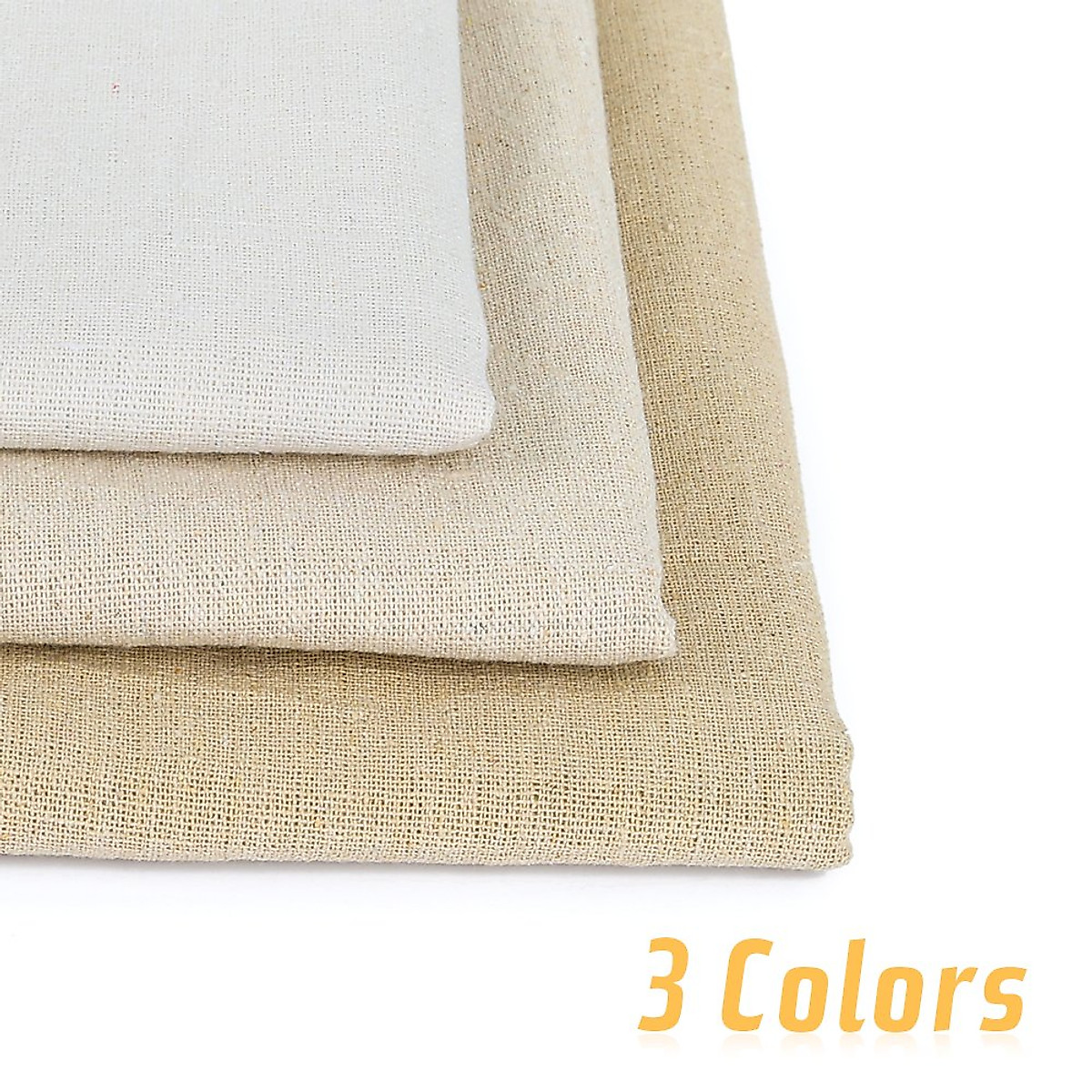 Caydo 3 Pieces Large Size Linen Needlework Fabric for Garment Craft, Flower Pot Decoration and Tablecloth, 62 by 19 Inch