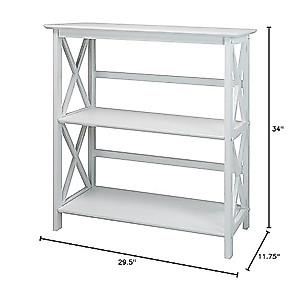 Casual Home 3-Shelf Montego Bookcase, White