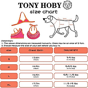 TONY HOBY Dog Swimsuit, Dog Bikini Swimming Dress, Dog Beach Dress in Seaside, Pool, Dog Bathing Suit for Small Medium Dog (3PCS, Orange, L)