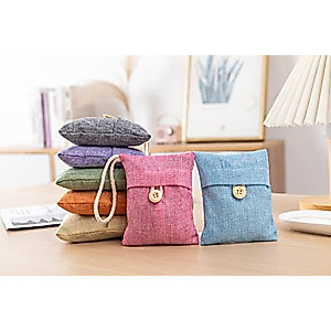 Tskijun 7 Packs Bamboo Charcoal Air Purifying Bag, New House Smell Absorber, Moisture Absorber, Car Air Freshener, Shoe Deodorizer, Also for Pet, Closet (7 * 100g)