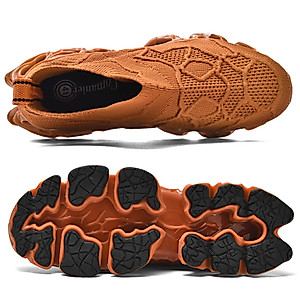 Poramea Mens Slip on Loafers Walking Tennis Shoes Laceless Running Blade Sneakers Mesh Trail Jogging Casual Athletic Brown Size 8.5