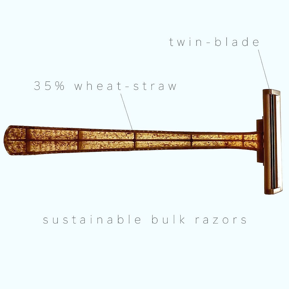 100 Twin Blade Disposable Razors Made of 35% Wheat Straw Fiber in Bulk - Professional or Home Use