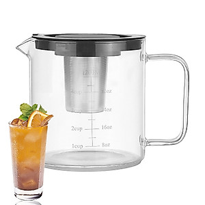 Iced Coffee Maker, 1200ml Iced Coffee Infuser, Large-Capacity Coffee And Tea Infuser, Long-Lasting Iced Coffee Brewer, Heat Tolerance Coffee And Tea Infusions Pitcher For Iced Tea And Cold Coffee