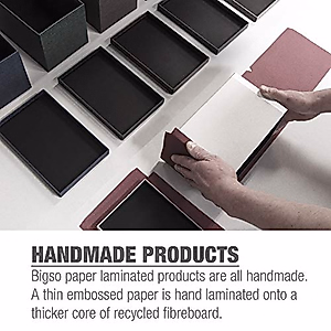 Bigso Estelle Canvas Fiberboard Upright Magazine Storage Box, 12.6 x 4.5 x 9.8 in, Grey