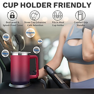 40 oz Insulated Tumbler for 100% Leak Proof, Stainless Steel Reusable Cups with Lids and Straws, Double Wall Vacuum Coffee Travel Mug Gift for Family Friends Teachers, Dishwasher Safe, BPA Free