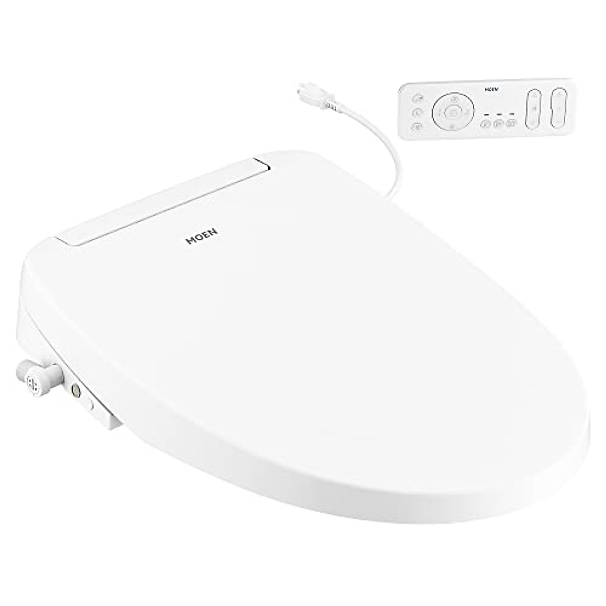 Moen EB1500-E 3-Series Standard Electronic Bidet Toilet Seat with Remote Control, White