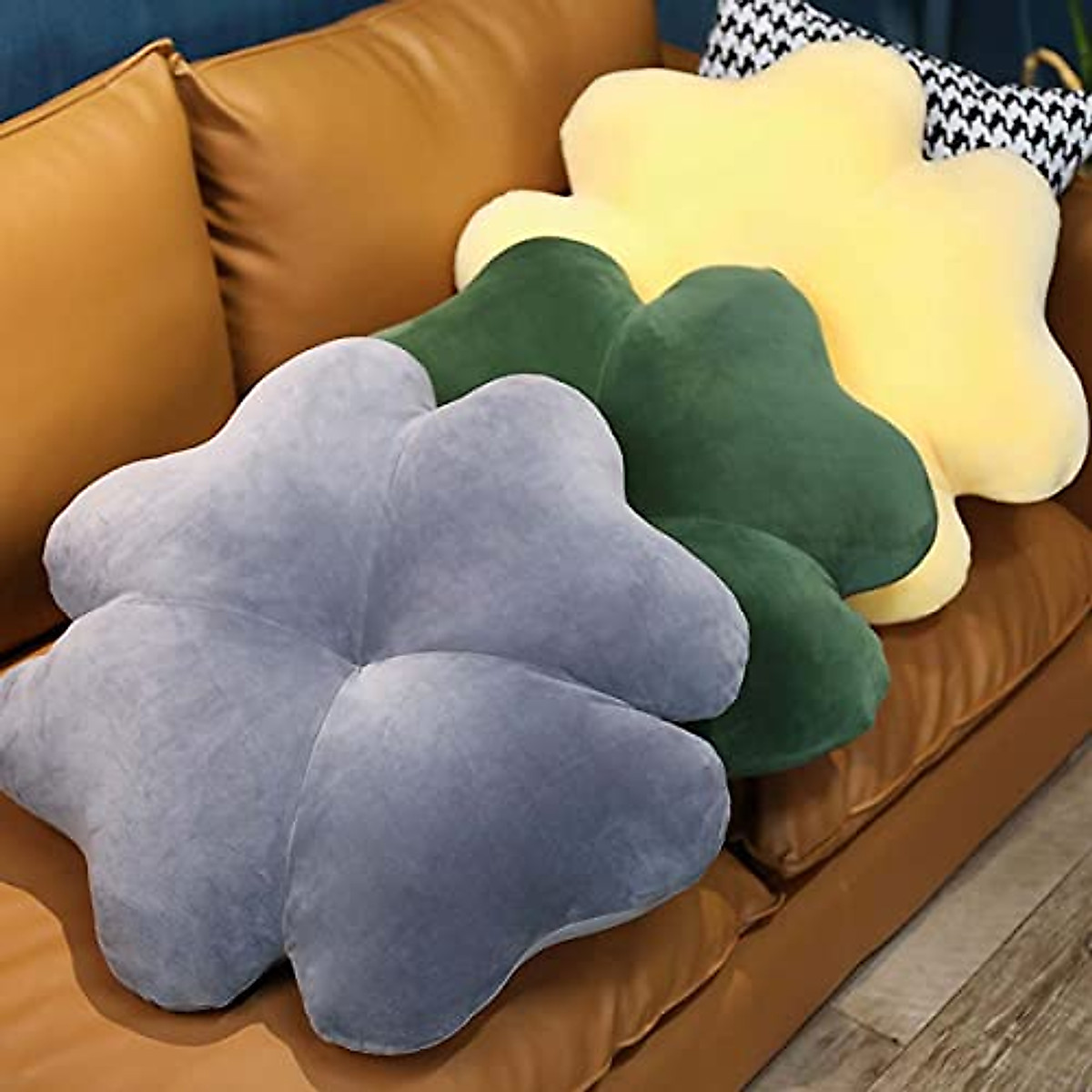 Jhorxa Four-Leaf Clover Pillow Household Throw Pillow Decoration Green